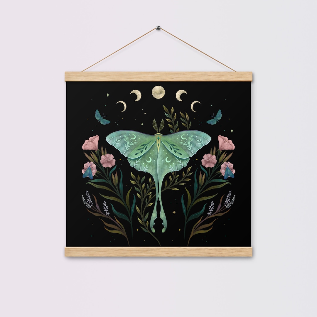 Luna and Forester Art Print With Wall Hangers, Giclée Print, Original ...