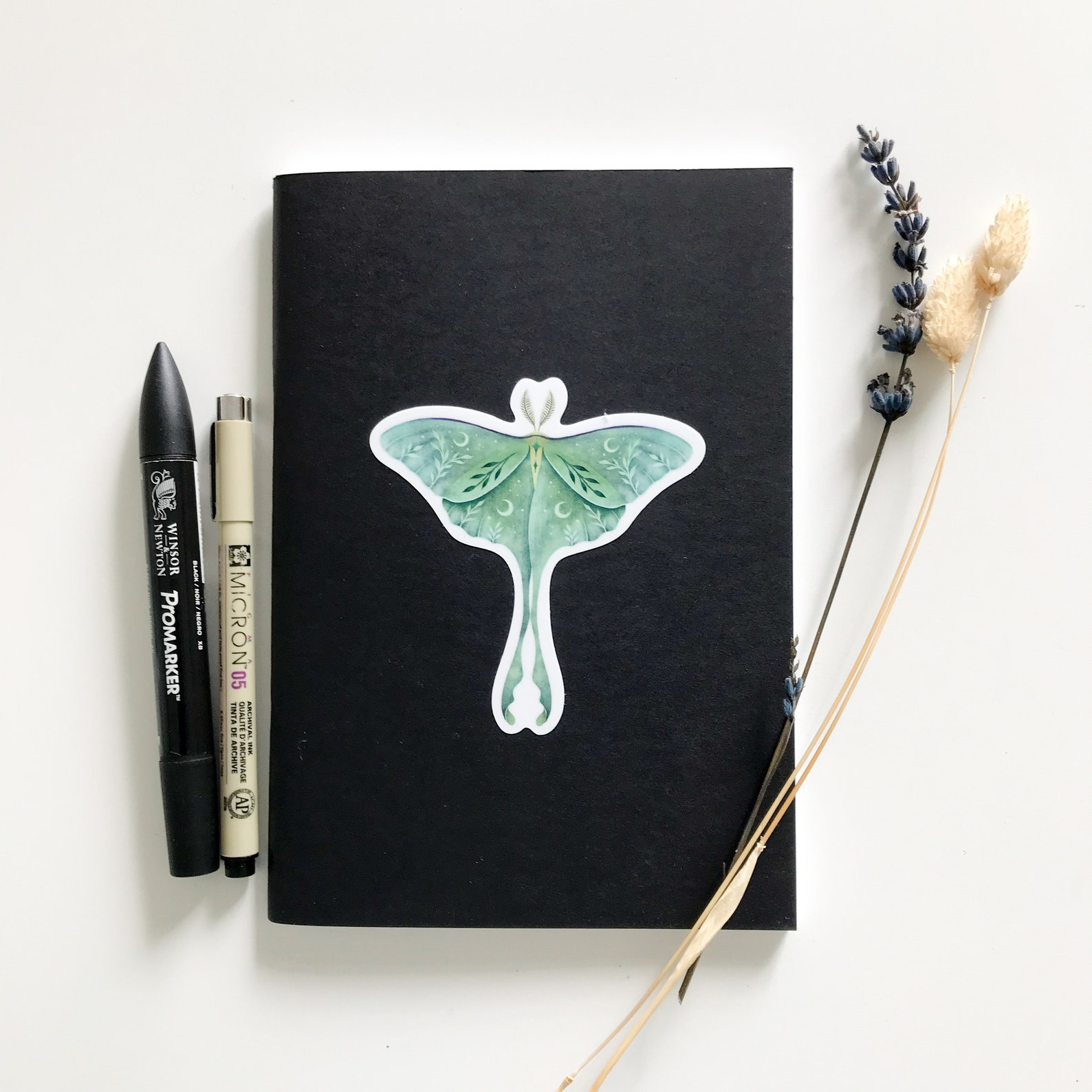 Luna Moth Die-cut Stickers, Vinyl Sticker, Nocturnal Moon Moth Sticker ...