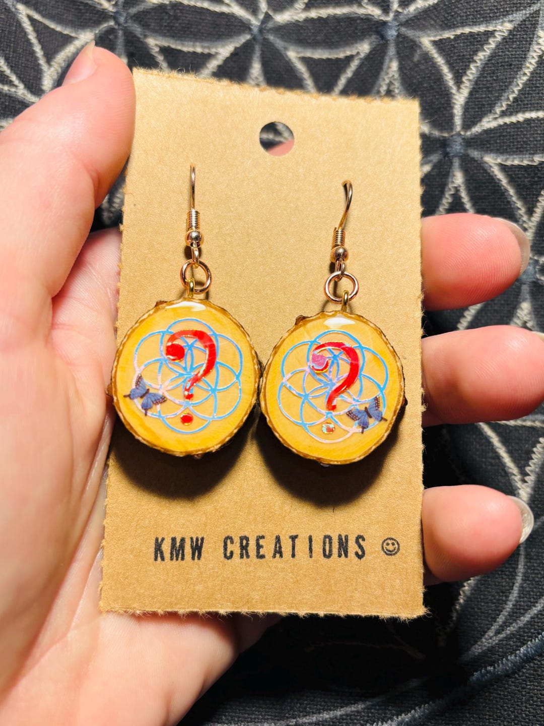 Question Mark Butterfly Burning Bush Earrings - Etsy