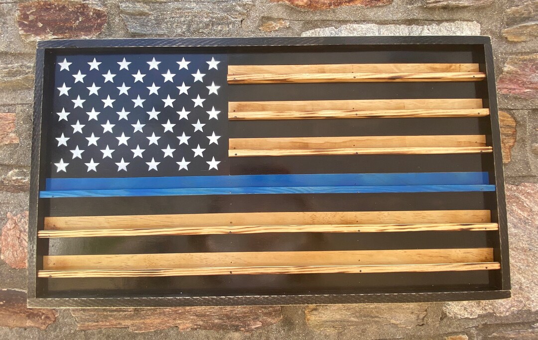 Police Challenge Coin Flag, Police Honor Flag, Police Wood Flag - Etsy