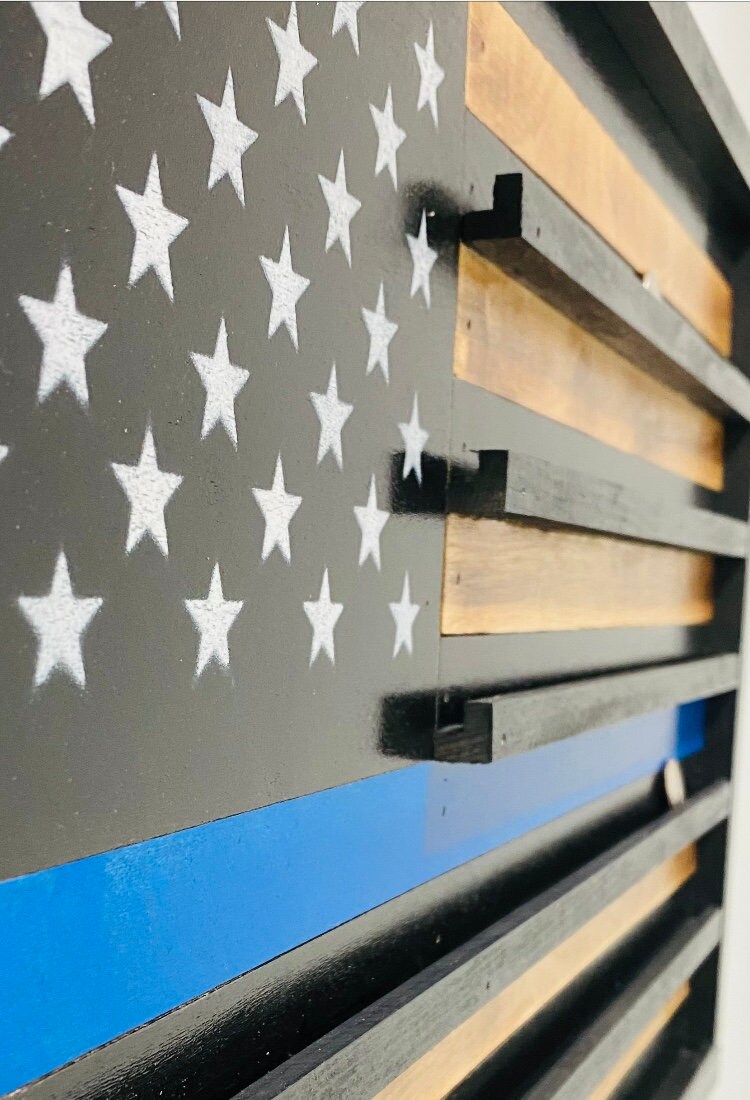 Police Challenge Coin Flag, Police Honor Flag, Police Wood Flag - Etsy