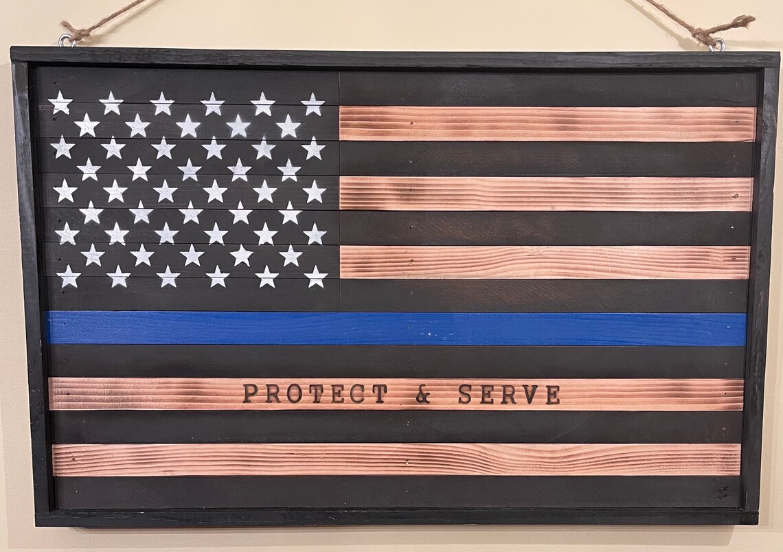 Police Flag-Handmade Wood-Police Honor-Officers-Gift-Thank | Etsy