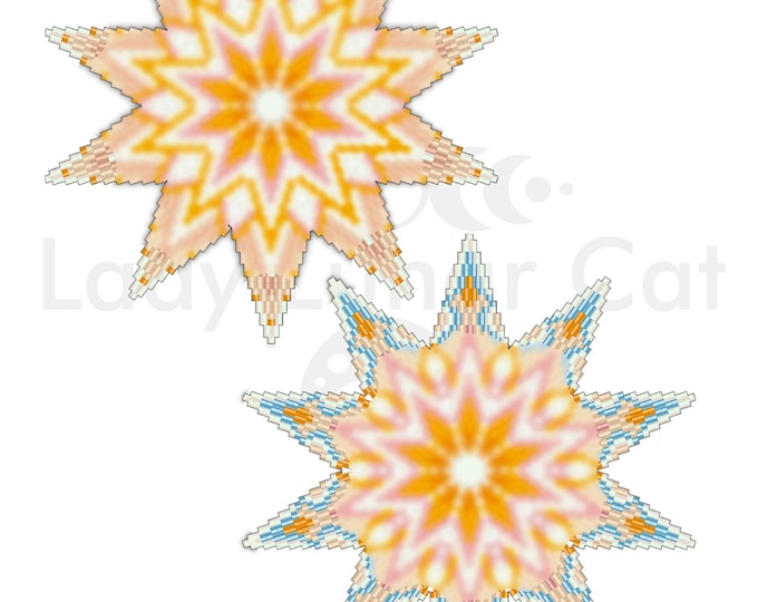Peyote 2 Drop Star Pattern for Beading - Veresen 23PS2D010 10 Rows ...