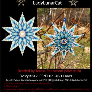 Christmas Star Beading Tutorial Peyote 2 Drop Star Pattern for Beading ...