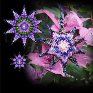Lupine Peyote 2 Drop Star Pattern for Beading - Clematis Step by Step Tutorial 15 Rows and 7 ...