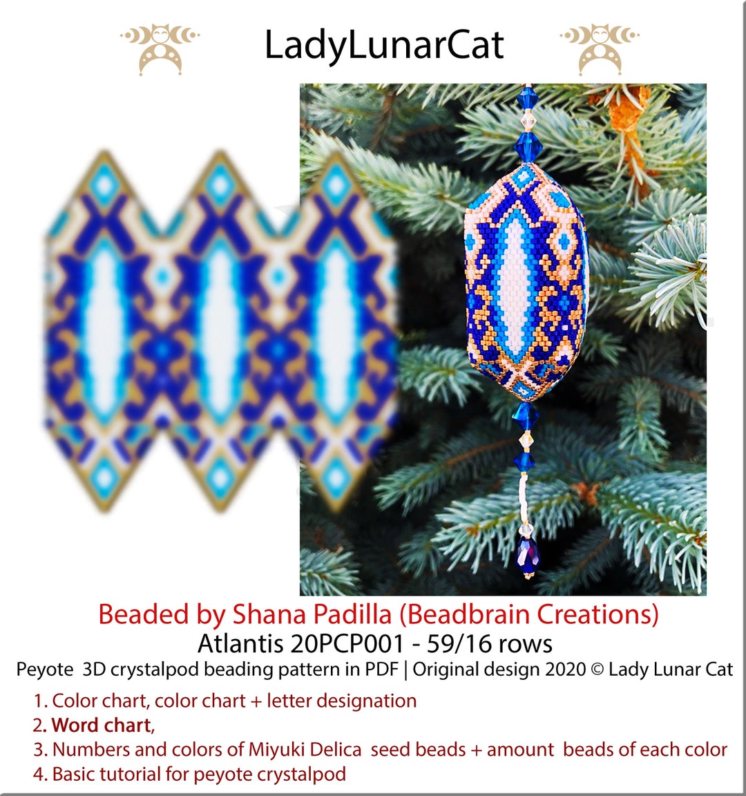 Christmas Ornament Beading Tutorial -peyote 3d Pod Pattern Atlantis ...
