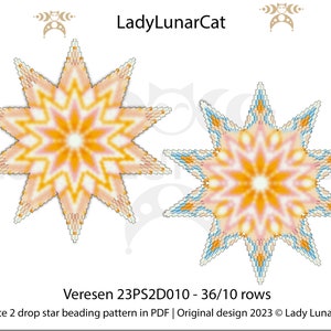 Peyote 2 Drop Star Pattern for Beading - Veresen 23PS2D010 10 Rows ...