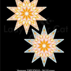 Peyote 2 Drop Star Pattern for Beading - Veresen 23PS2D010 10 Rows ...
