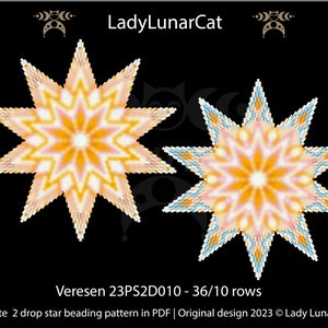 Peyote 2 Drop Star Pattern for Beading - Veresen 23PS2D010 10 Rows ...