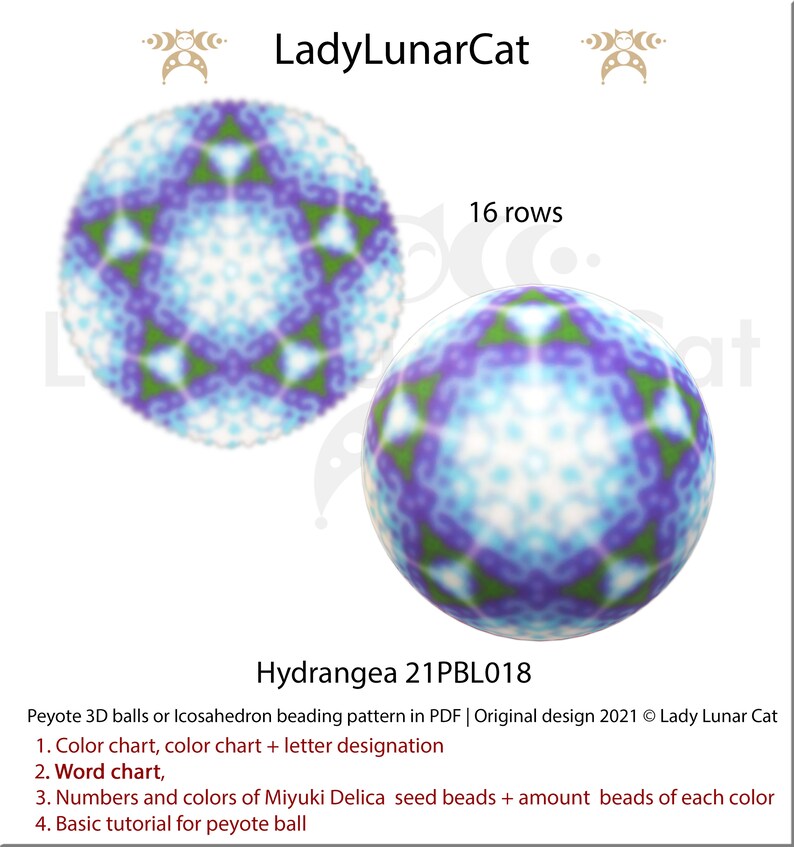Peyote 3d Ball Pattern for Beading Hydrangea 21PBL018 16 - Etsy