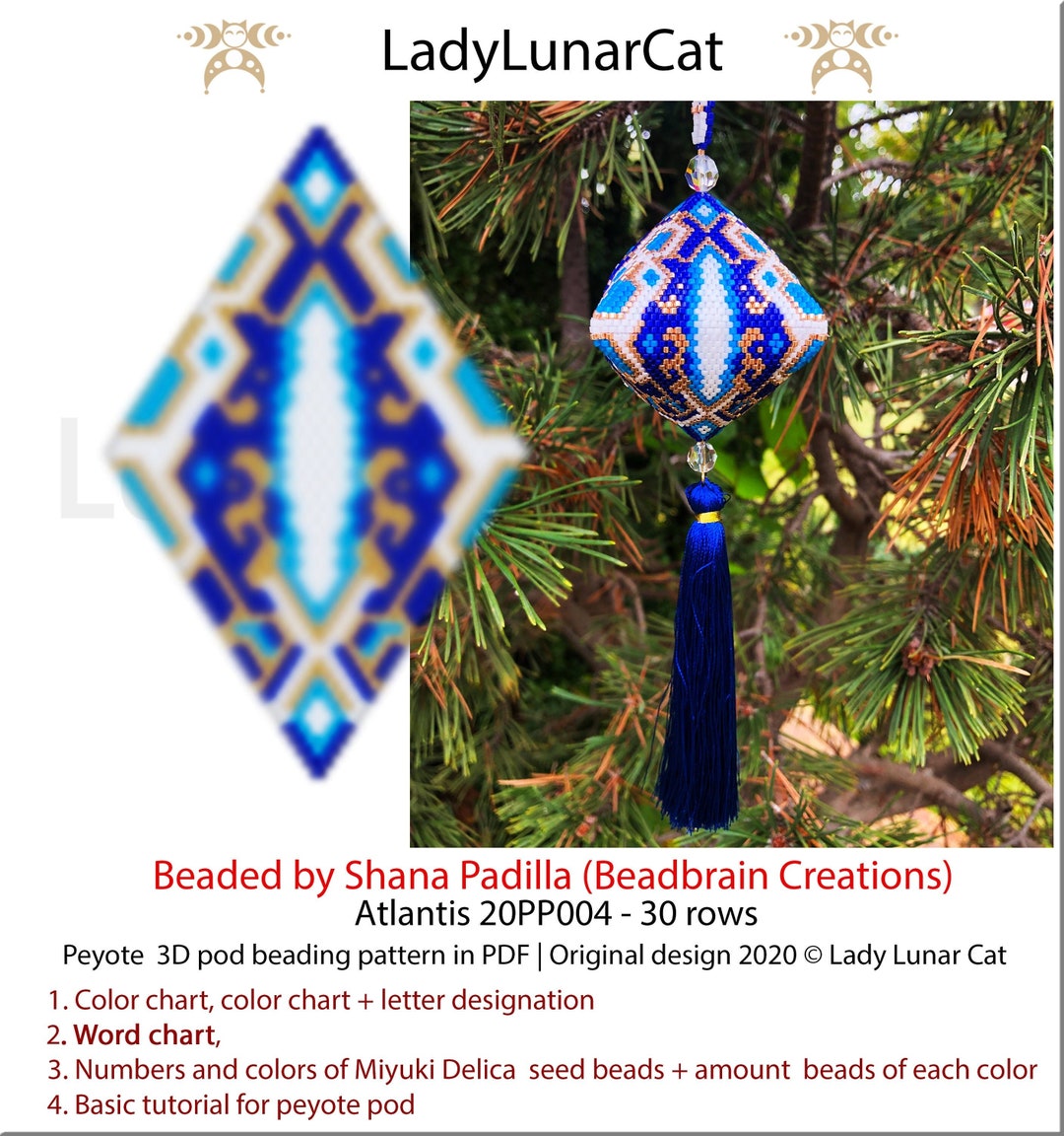 Christmas Ornament Beading Tutorial - Peyote 3d Pod Pattern Atlantis ...