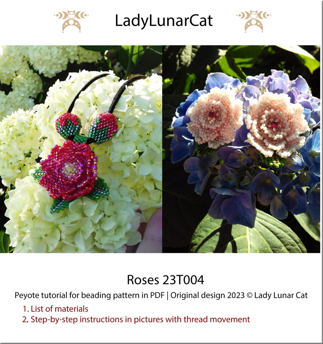 Beading Tutorial Roses 23T004 Step by Step Instruction - Etsy