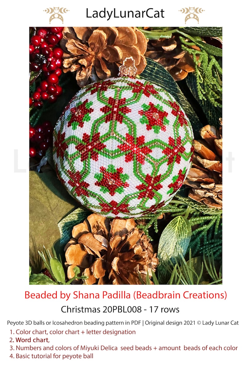 Christmas Ornament Beading Tutorial Peyote 3d Ball Pattern - Etsy
