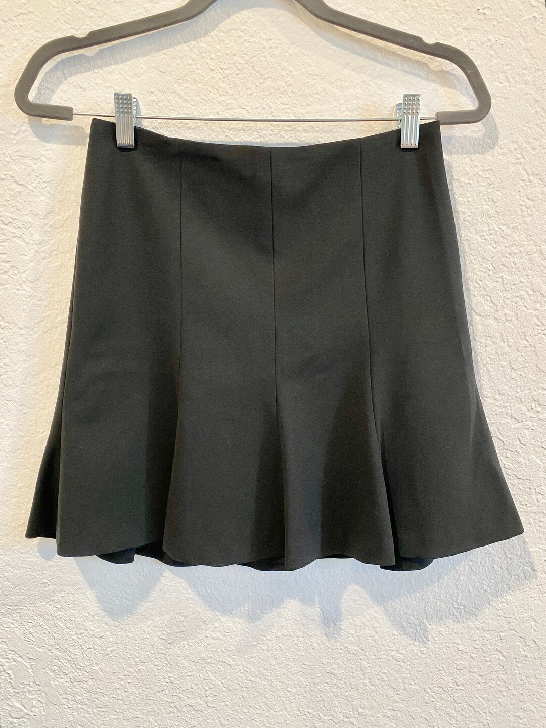 Vintage Express Mini Flared Skirt, Stretchy Wool Skirt, Paneled Mini ...