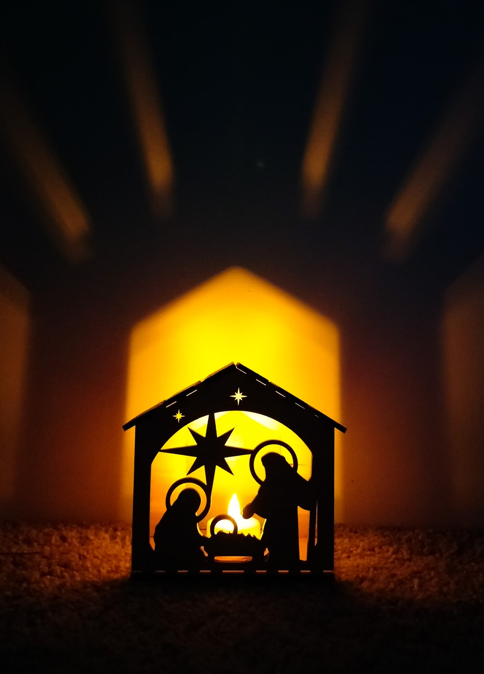 Wooden Nativity Scene Tea Light Lantern - Christmas Decor - Etsy