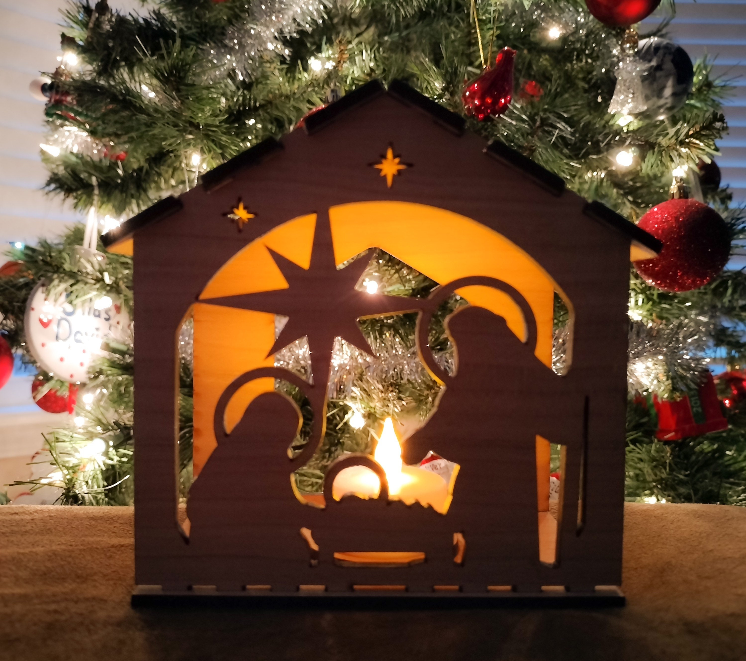 Nativity Scene Tea Light Lantern Nativity Tea Light Holder Nativity ...