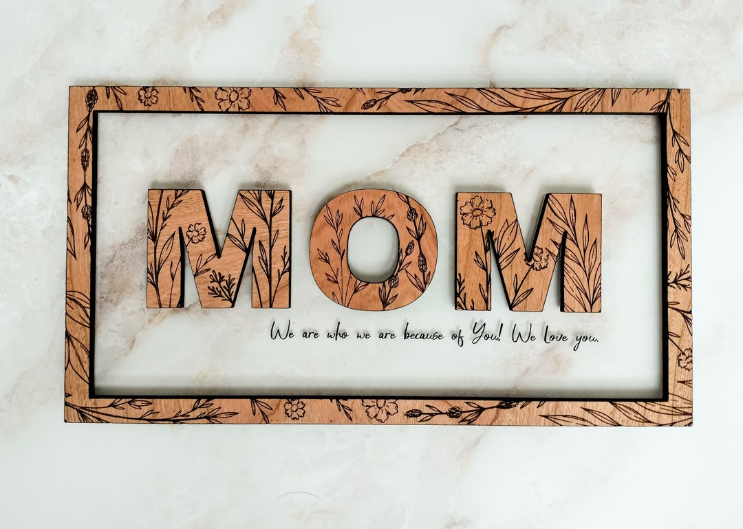 Floral Mom Sign - Acrylic Floral Mom Sign- Gift for Mom - Mothers Day ...
