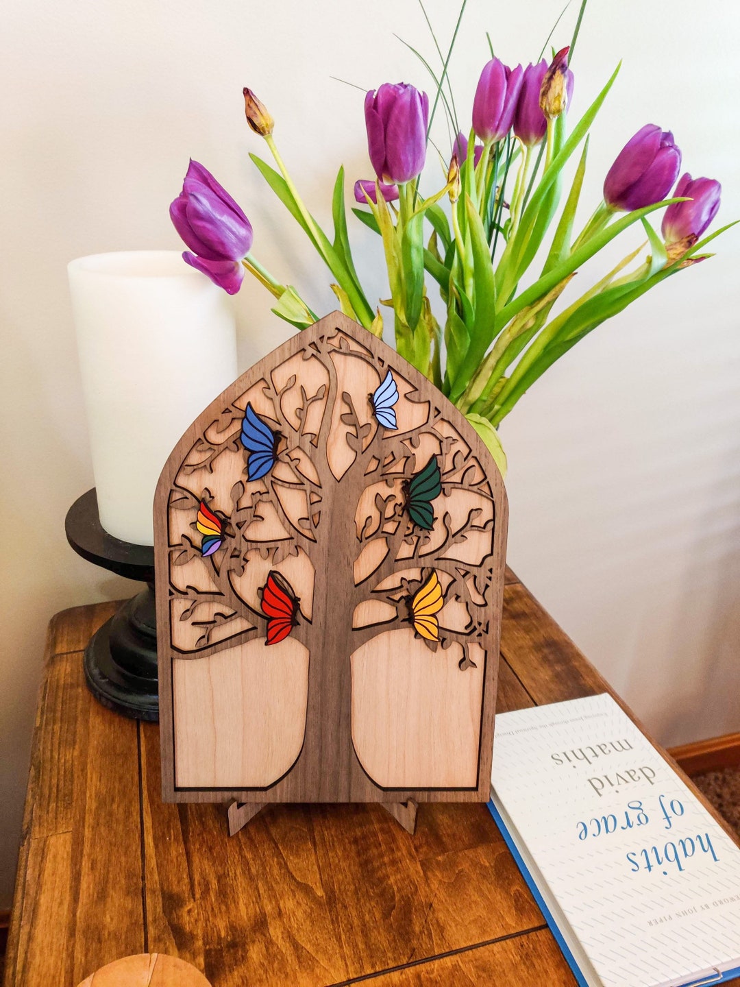 Custom Butterfly Family Tree - Family Tree Wood Decor - Personalized ...