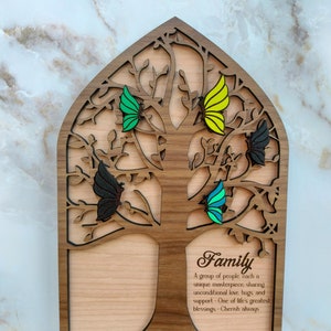 Custom Butterfly Family Tree - Family Tree Wood Decor - Personalized ...
