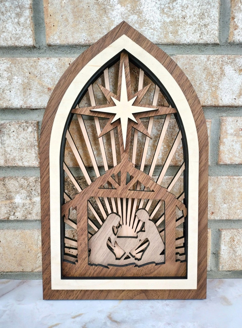 Nativity Scene Cathedral Arch Styled Nativity Scene With 3 - Etsy