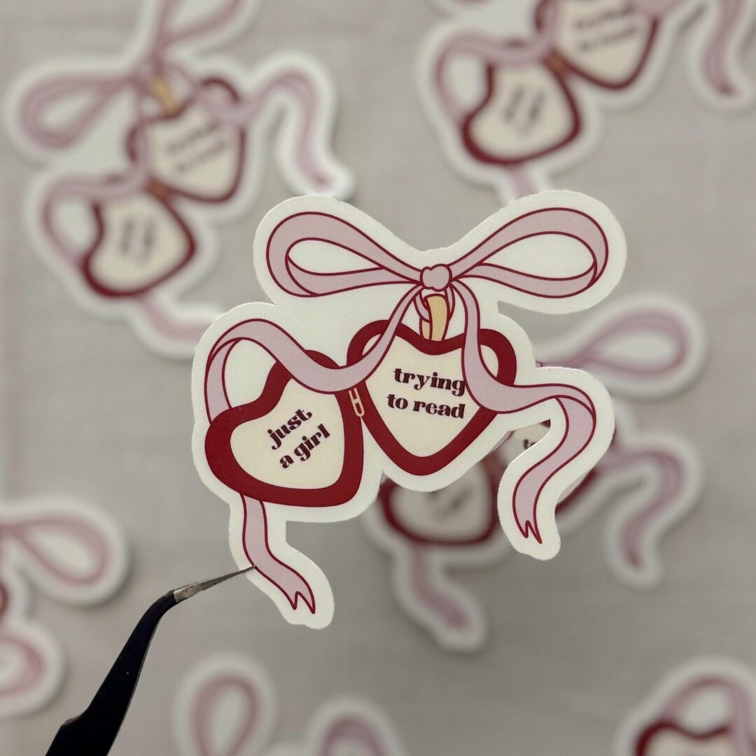 Just A Girl Trying to Read Heart Locket Sticker | Valentine’s Day ...