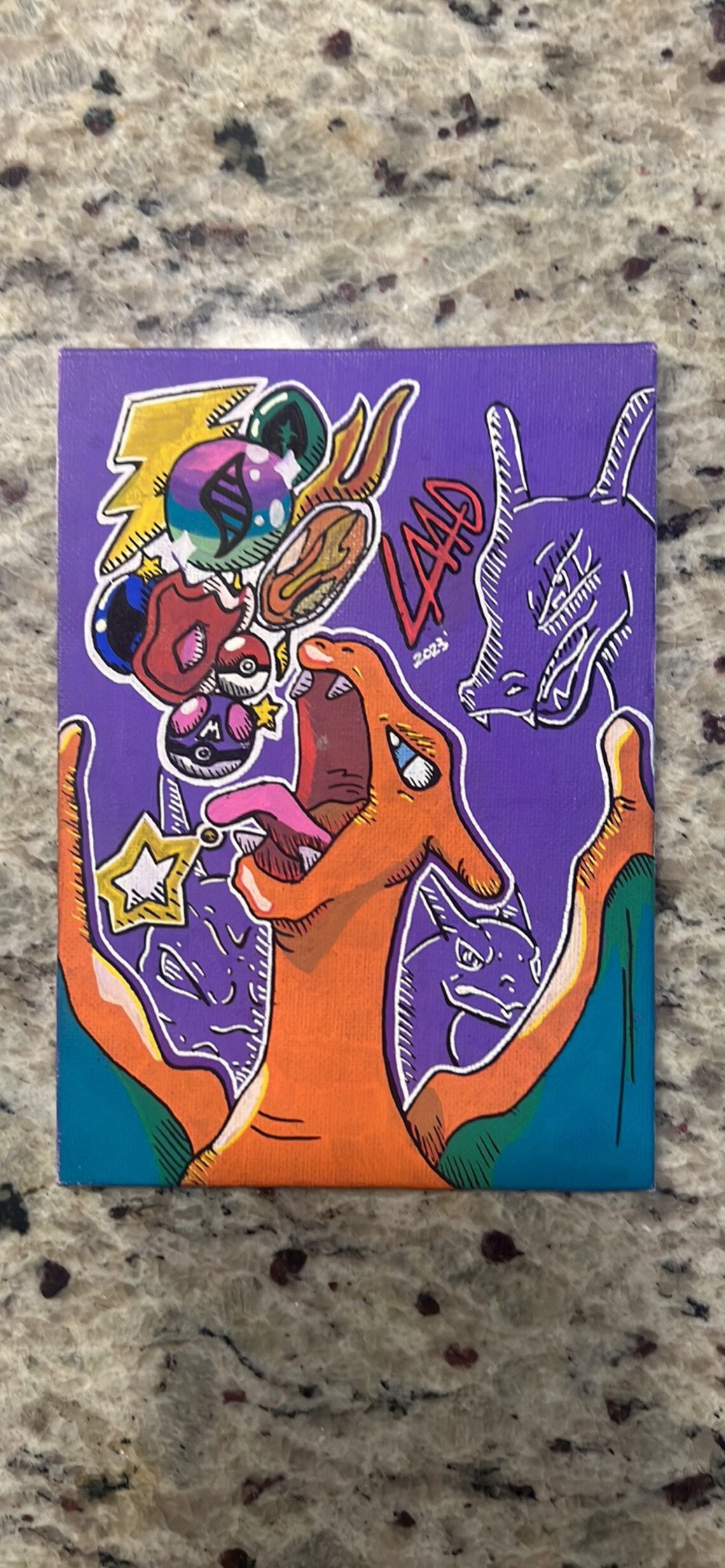 Charizard Doodle Art Mini Canvas Painting - Etsy