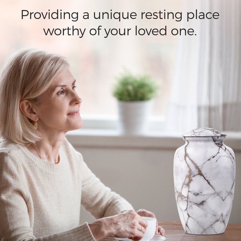 RESTAALL Darby Stone Finish Aluminum Ashes Urn. Cremation Urns - Etsy