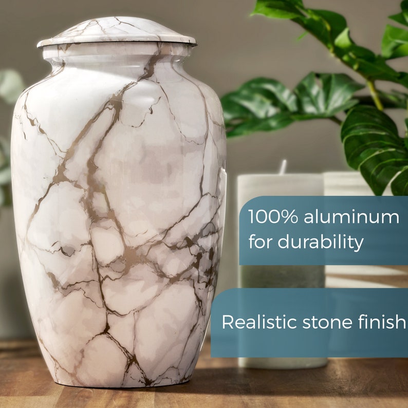 RESTAALL Darby Stone Finish Aluminum Ashes Urn. Cremation Urns - Etsy