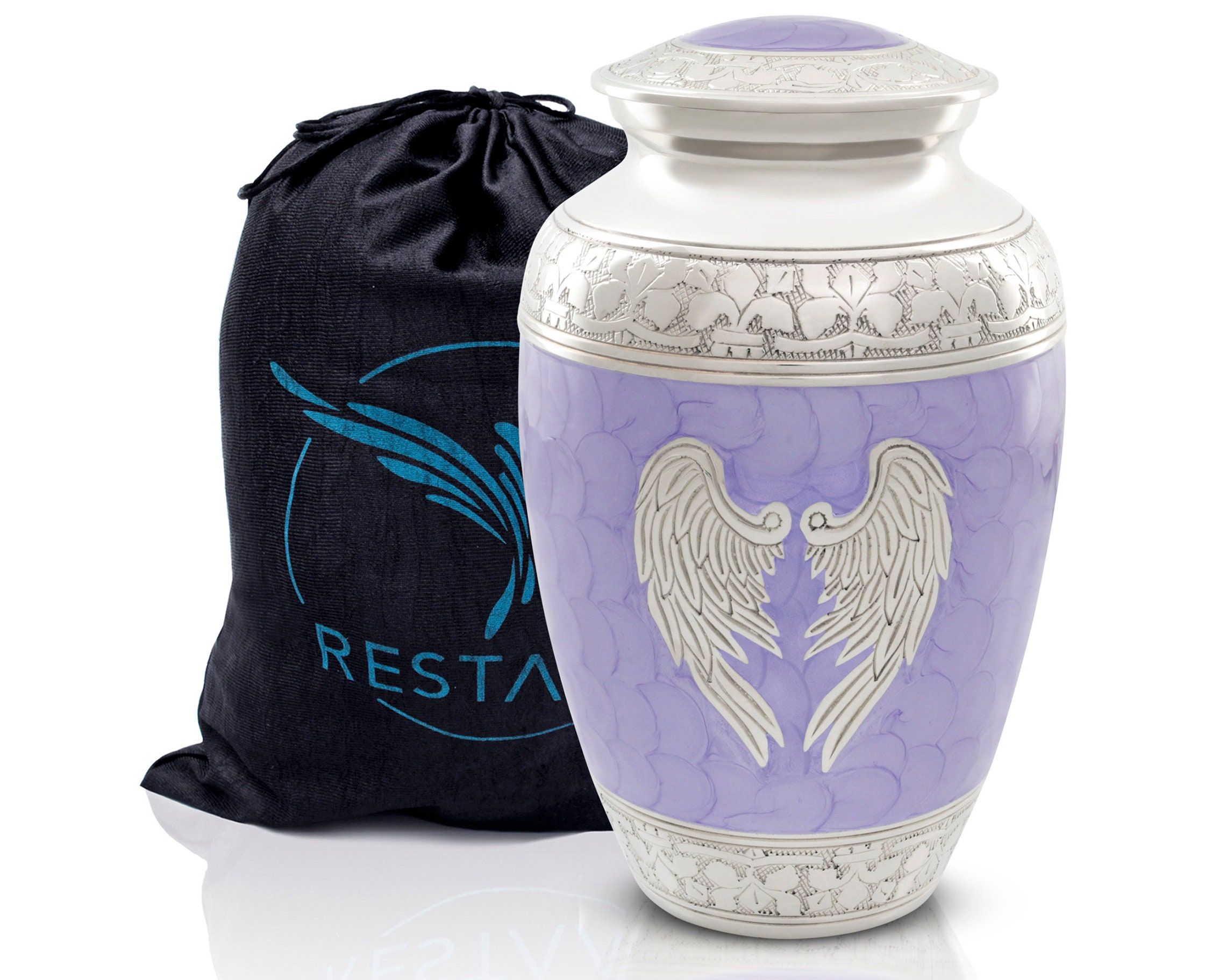 Angel Wings Urn. Purple Cremation Urns for Human Ashes Adult Large ...
