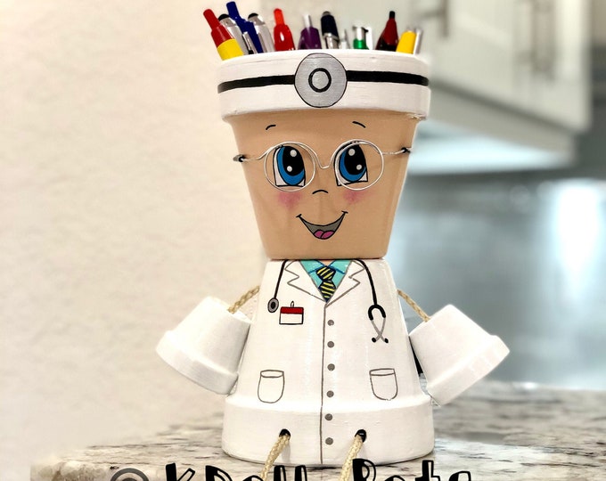 Doctor Flower Pot People /clay Pot People / Flower Pot People / Any ...