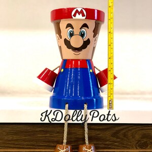 8 Super Mario Flower Pot People/clay Pot People/hand Painted Pot Person ...