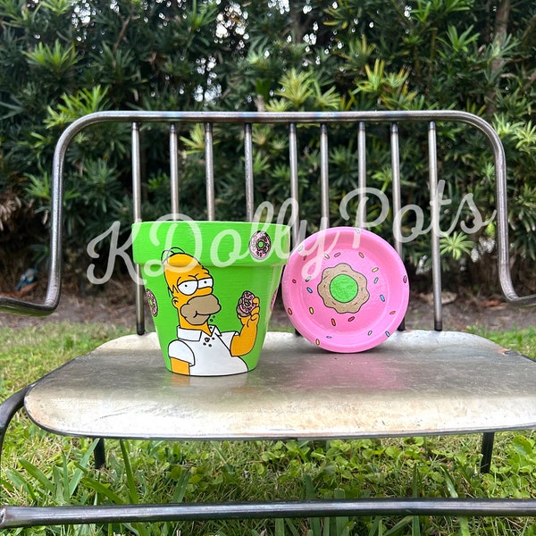 Painted Plant Pot - Etsy