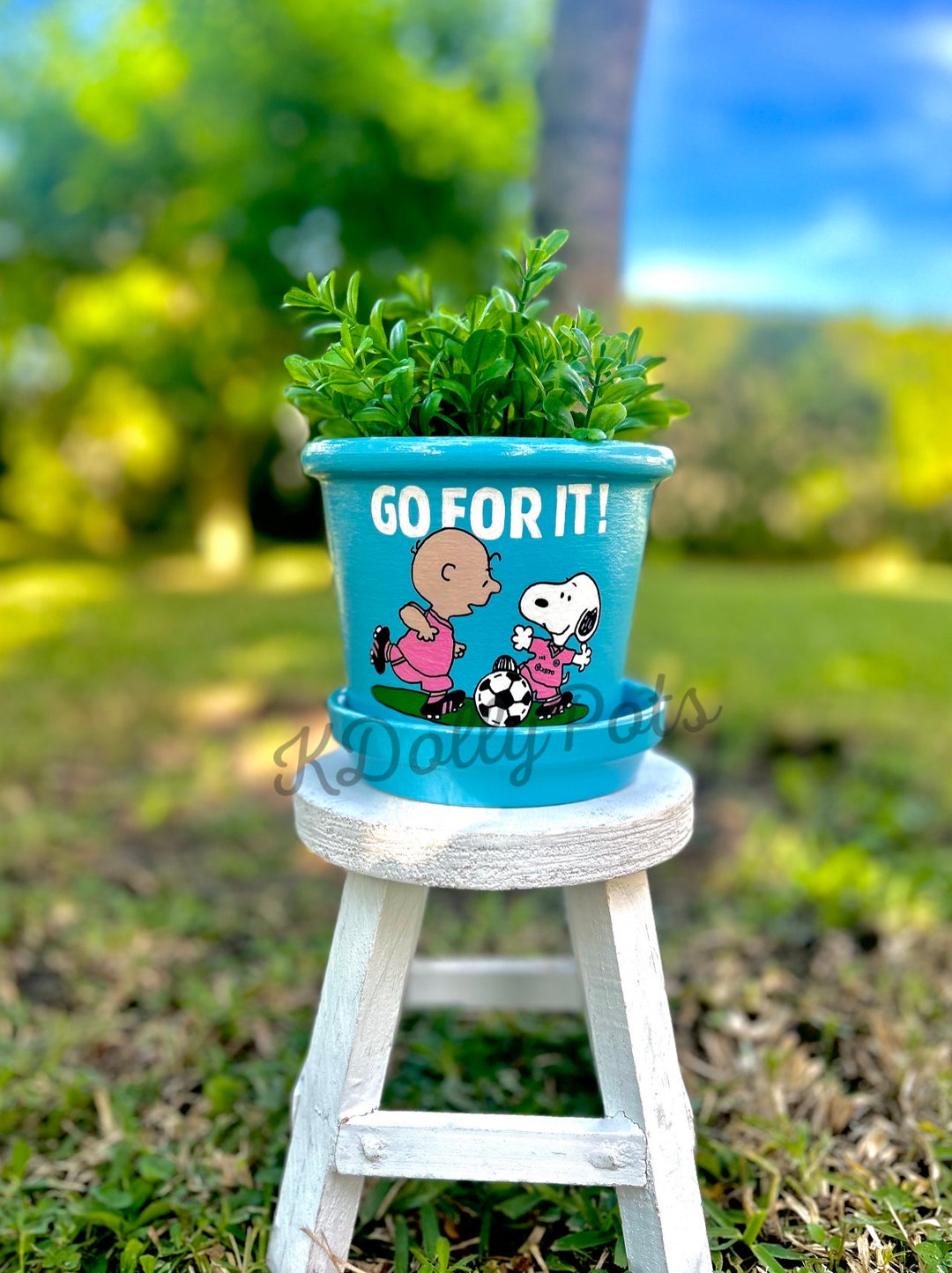 Hand Painted Flower Pot/football Soccer/hand Painted Terracotta Pot ...