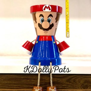 8 Super Mario Flower Pot People/clay Pot People/hand Painted Pot Person ...
