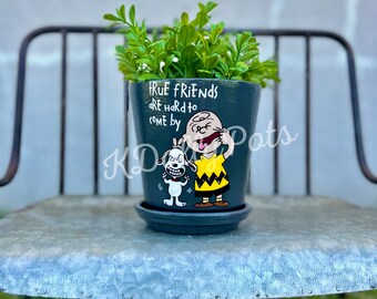 Hand Painted Flower Pot - Etsy