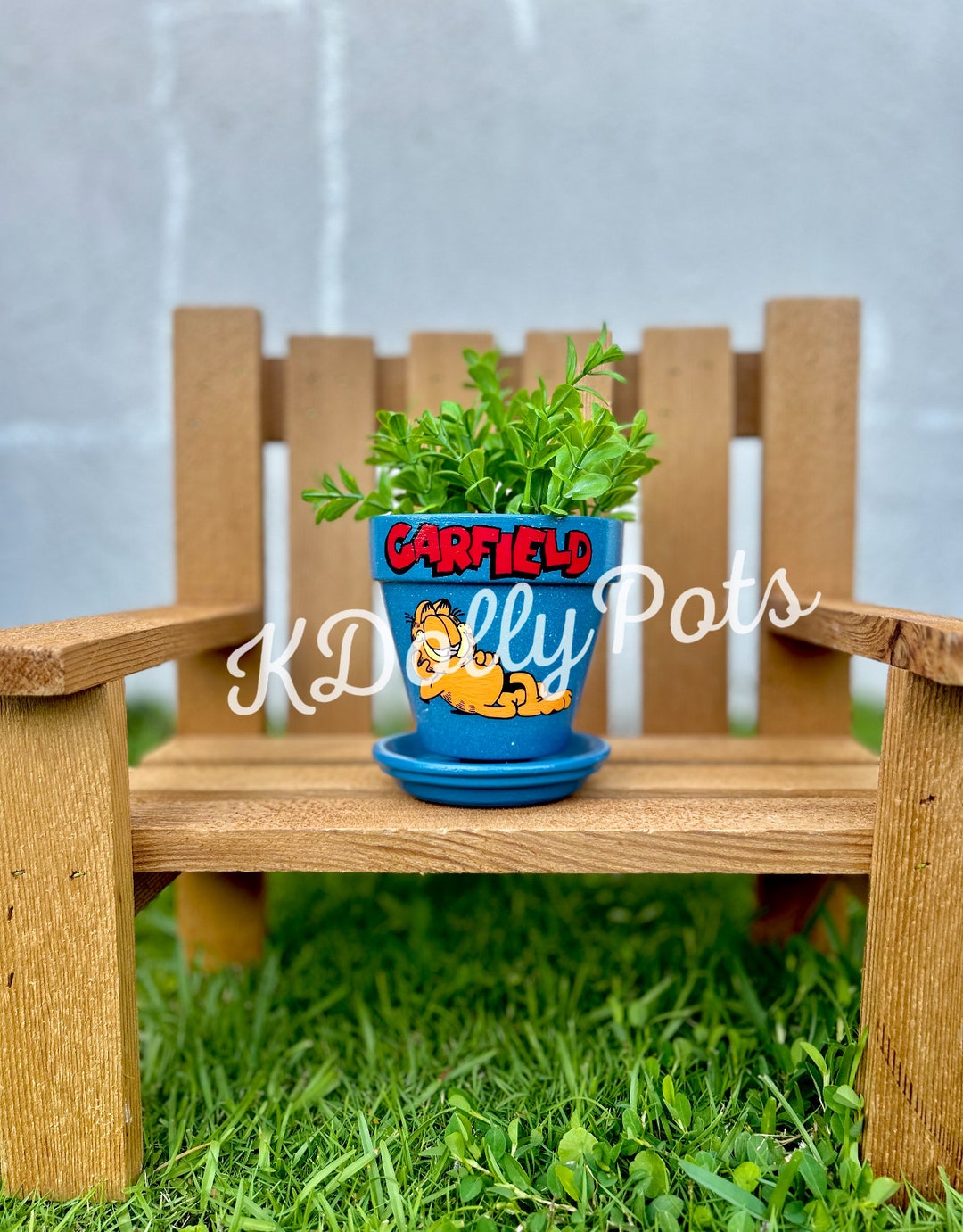 4" Small Hand Painted Pot/flower Pot/character Pot/clay Pot/hand ...