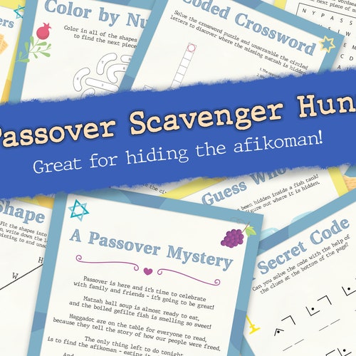Passover Scavenger Hunt Puzzle. Treasure Hunt With 10 Puzzles - Etsy