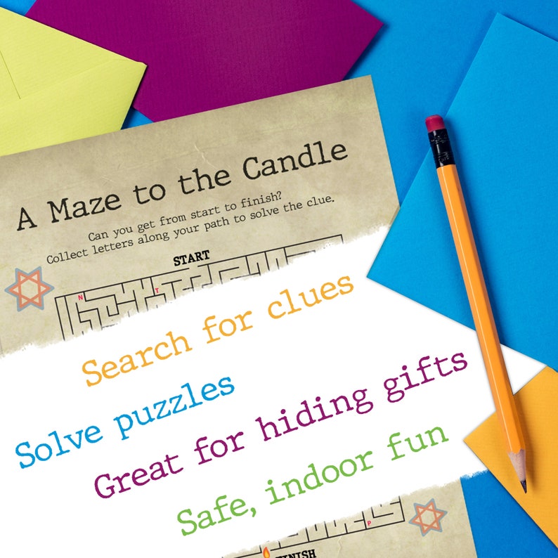 Hanukkah Scavenger Hunt Puzzle. Treasure Hunt With 10 Puzzles & Clues ...