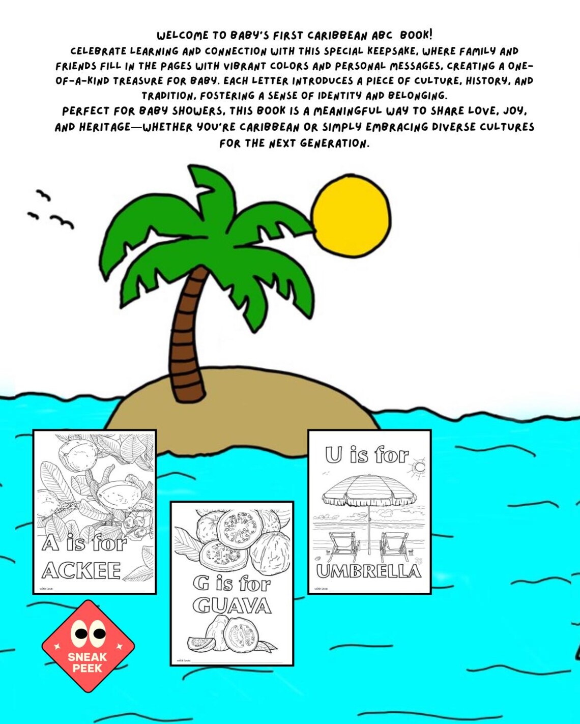 Baby’s 1st Caribbean ABC Colouring Book Keepsake - Etsy