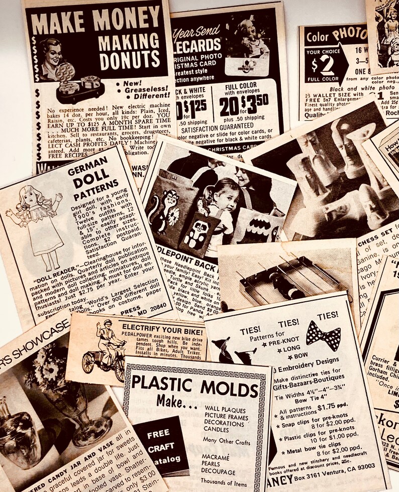 Vintage Magazine Print Ad’s Original Paper Cut Outs - Etsy Canada