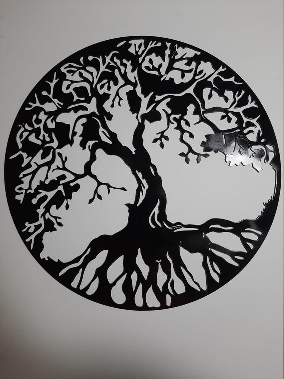Tree of Life Solid Steel Black Metal Hand Finished Wall Art | Etsy