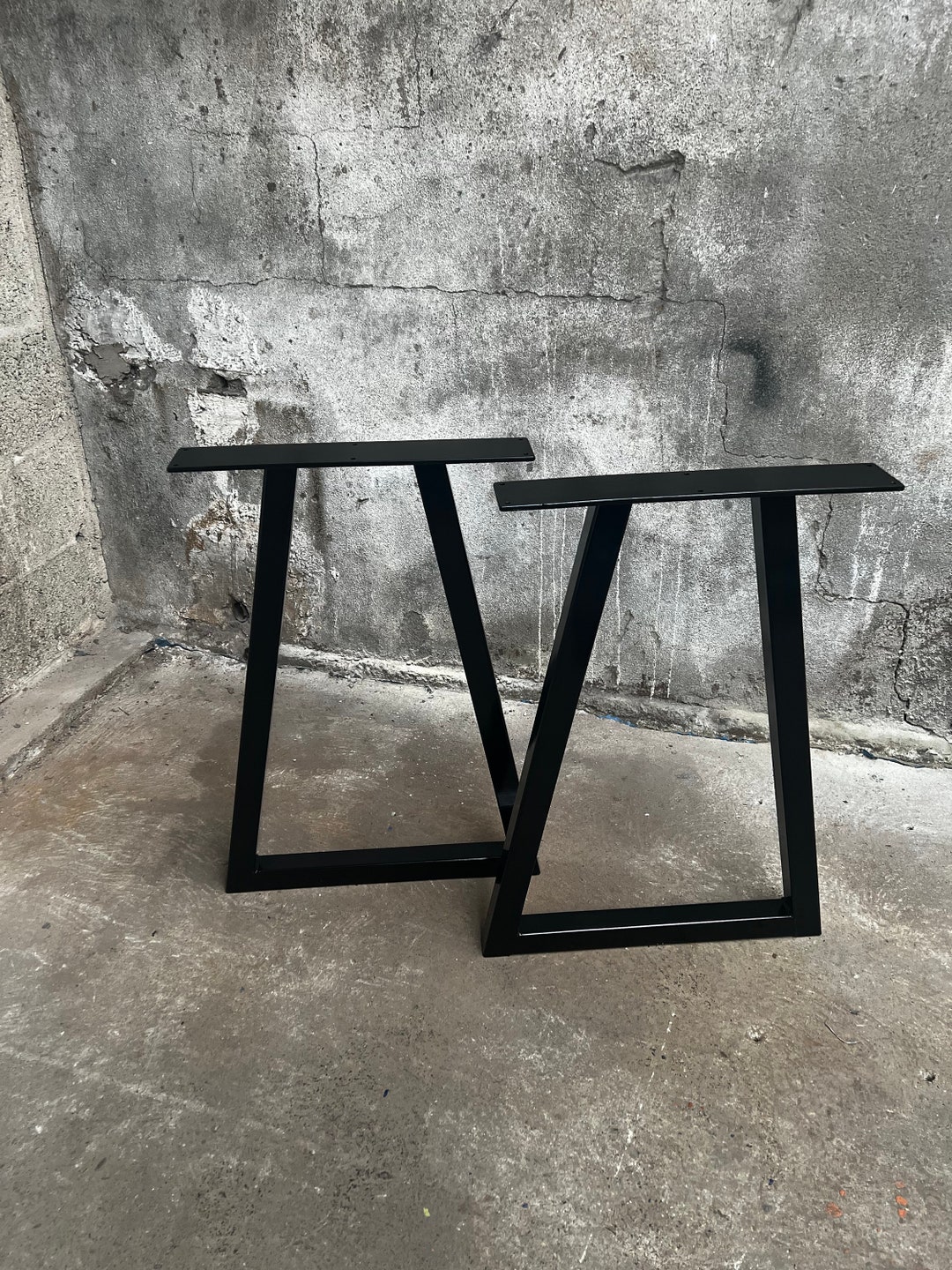 Trapezium Table Bench Legs: Powder Coated Steel, Minimalist Industrial ...