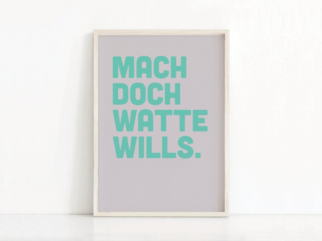 Motivational German Art Print | Quote Wall Art | Digital Download Art ...