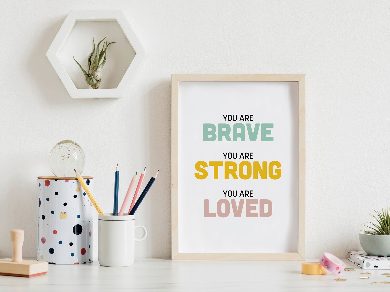 You Are Brave | You Are Strong | You Are Loved | Playroom Wall Decor ...