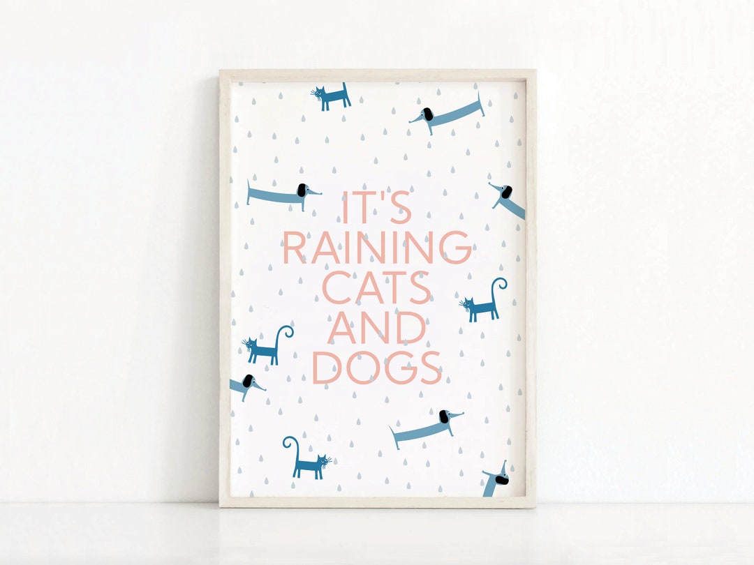 Dog Wall Art | It's Raining Cats and Dogs | Sausage Dog Art | Wiener ...