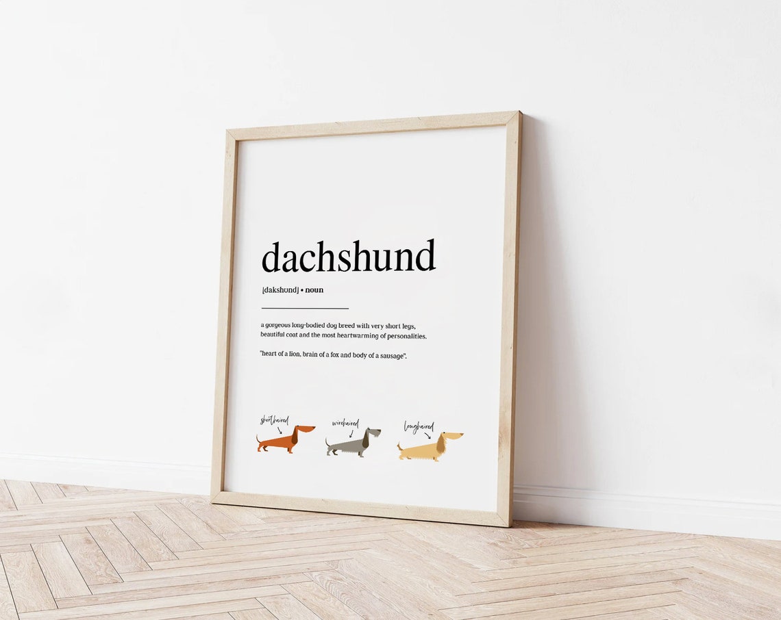 Dachshund Dog Definition Print Gift for Dog Lover Dog | Etsy