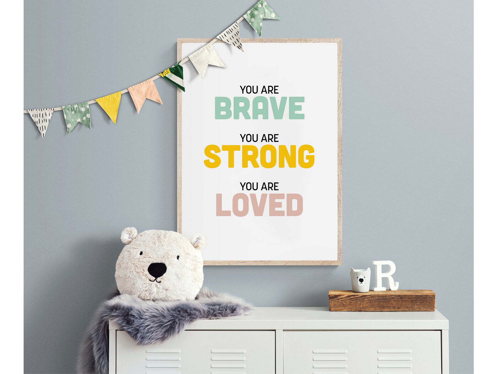 You Are Brave | You Are Strong | You Are Loved | Playroom Wall Decor ...