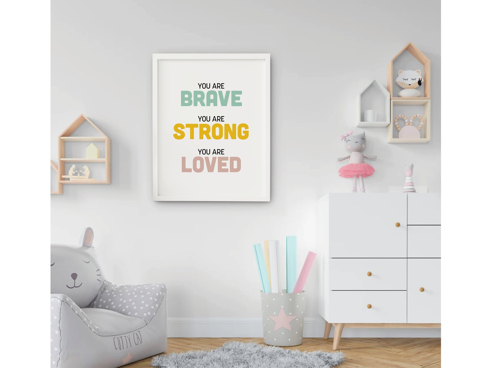 You Are Brave | You Are Strong | You Are Loved | Playroom Wall Decor ...