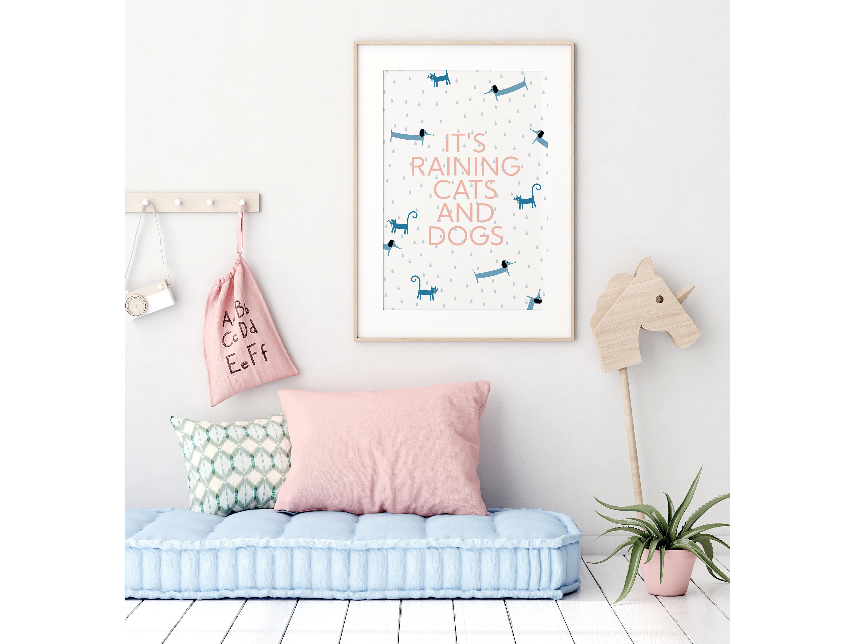 Dog Wall Art | It's Raining Cats and Dogs | Sausage Dog Art | Wiener ...