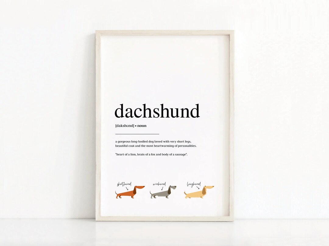 Dachshund Dog Definition Print | Gift for Dog Lover | Dog Dictionary ...